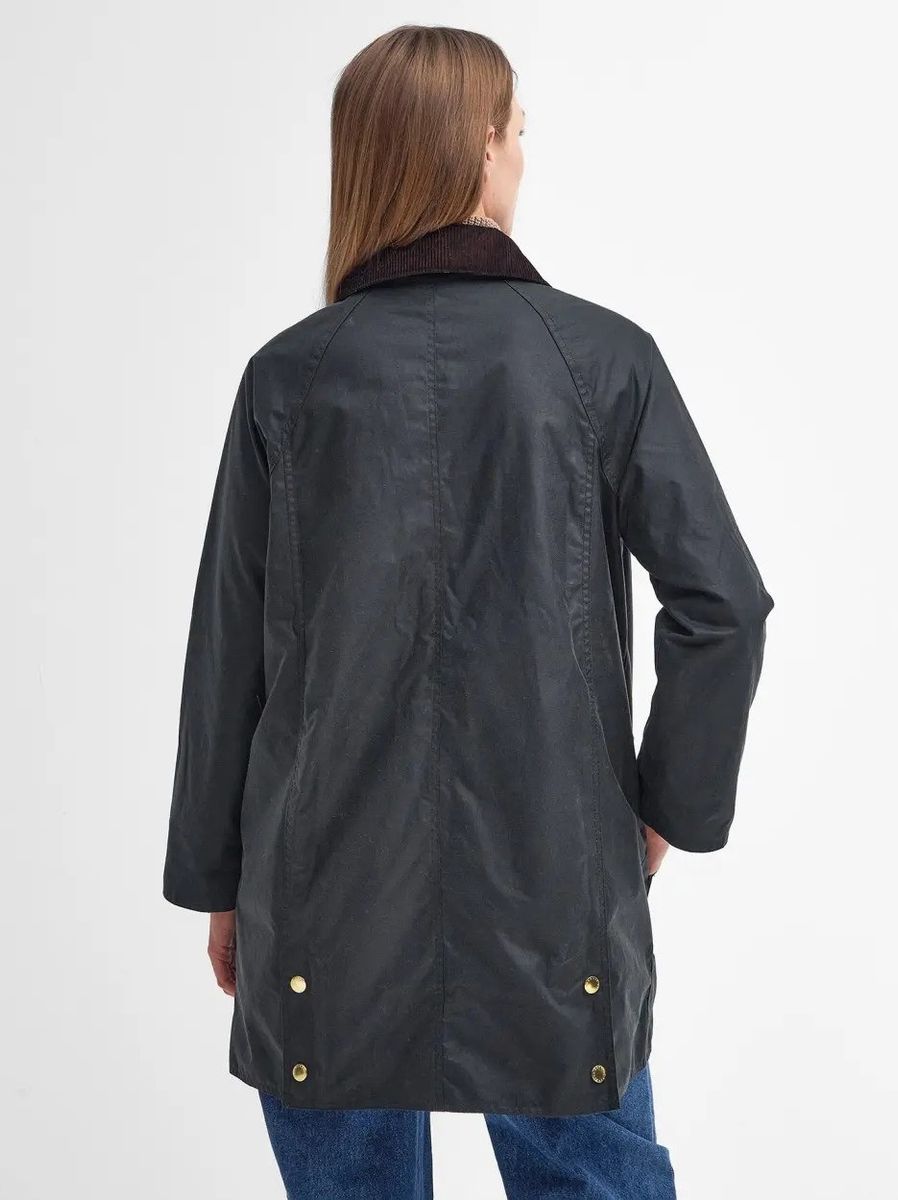 Barbour Long Beadnell Wax Jacket Sage - frokenpedersen.no